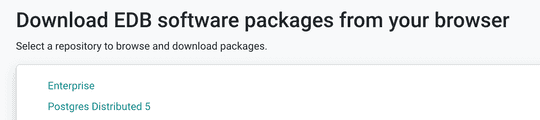 EDB Docs - Directly browsing and downloading from the EDB repositories