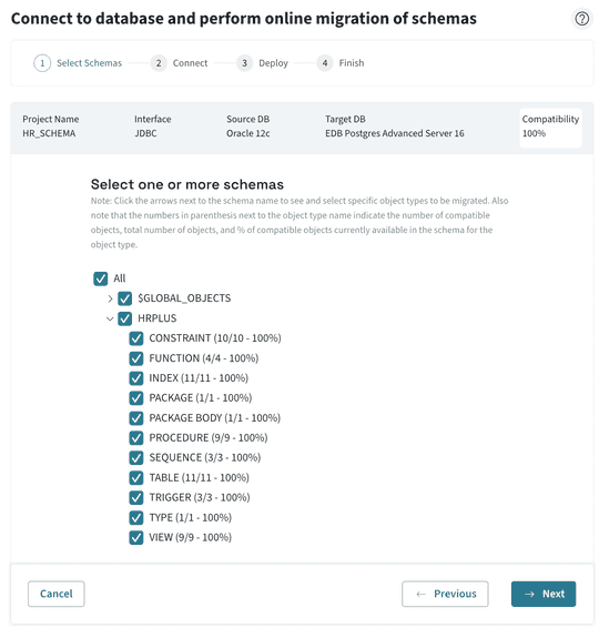 EDB Docs - Migration Portal v4 - Performing a schema migration