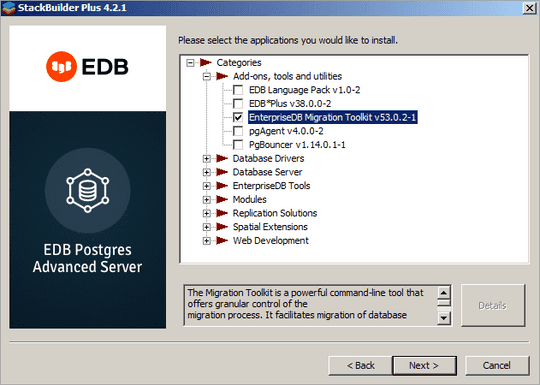 EDB Docs - EDB Postgres Advanced Server v13 - Using StackBuilder Plus