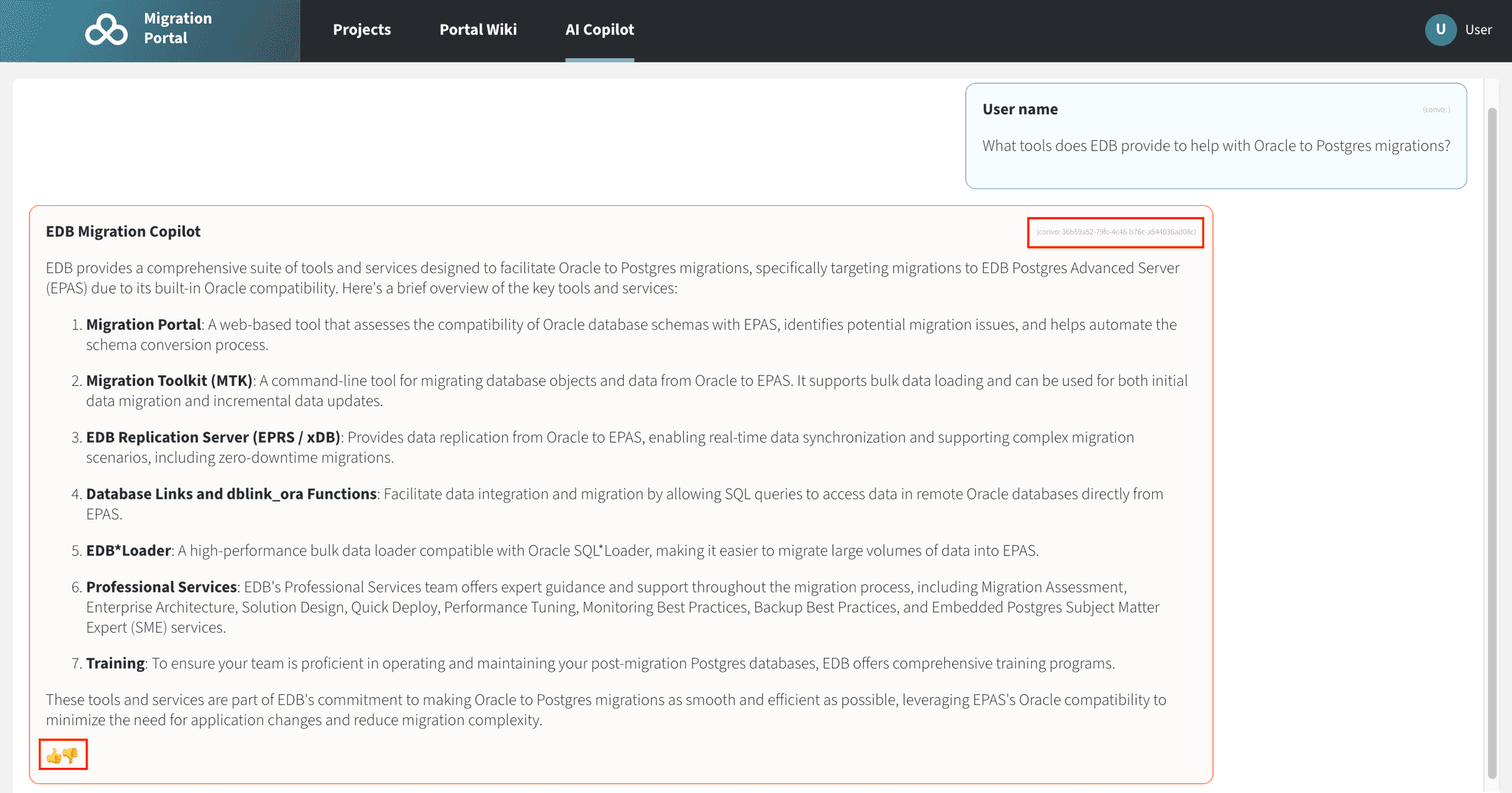 EDB Docs - Migration Portal v4 - AI Copilot