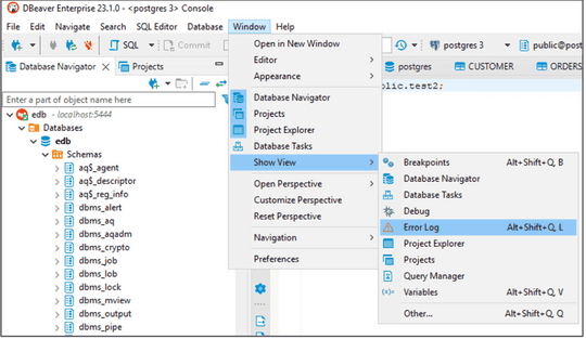 EDB Docs - Support and logging details