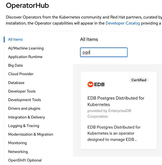 Edb Docs Edb Postgres Distributed For Kubernetes V113 Red Hat Openshift