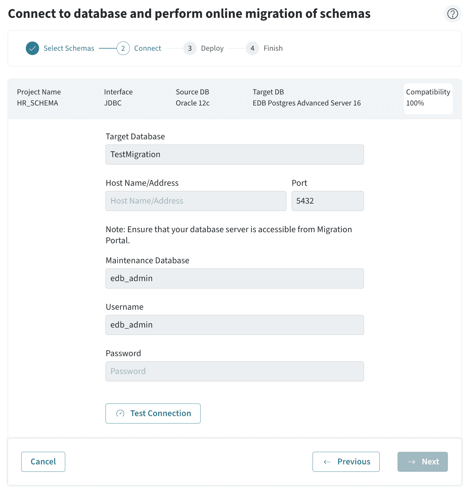EDB Docs - Migration Portal v4 - Performing a schema migration
