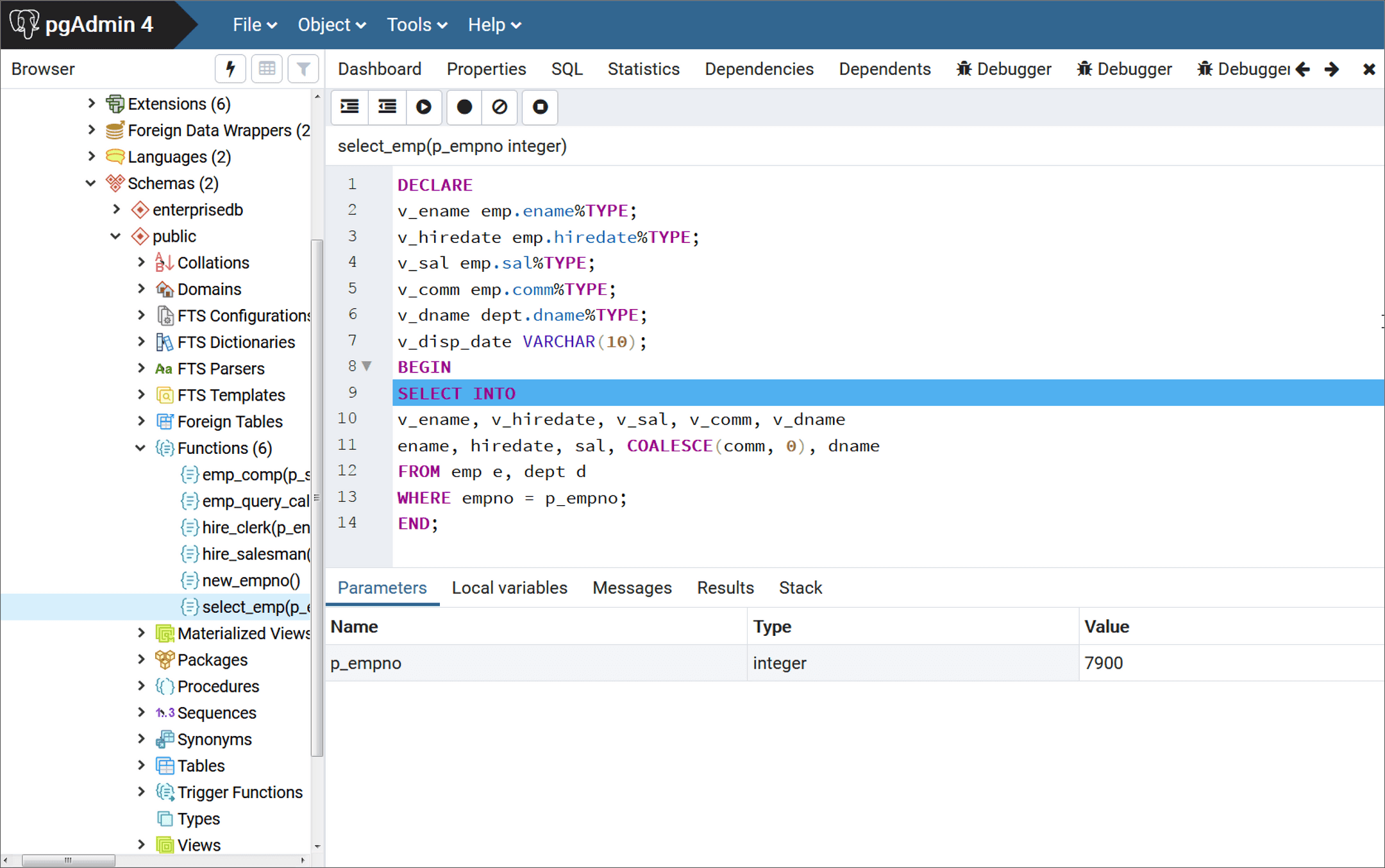 EDB Docs - EDB Postgres Advanced Server v13 - Debugger