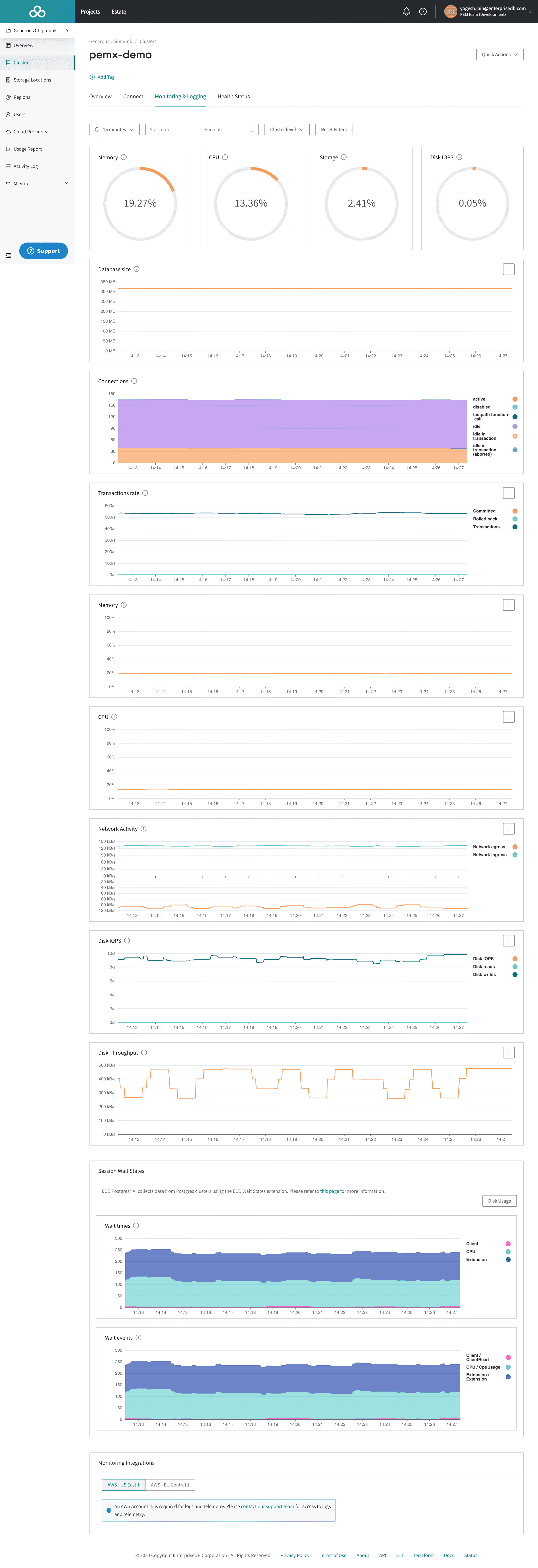 EDB Docs - Monitoring using Cloud Service Observability